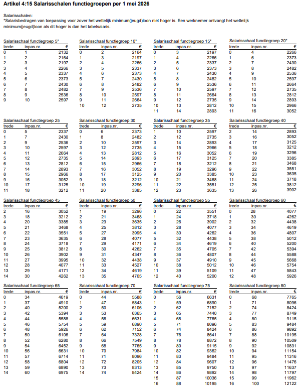 Salarisschalen Gehandicaptenzorg - FNV