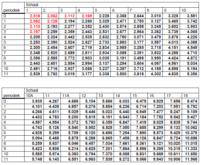 Salarisschalen Veiligheidsregio 2024 - 2025 - FNV